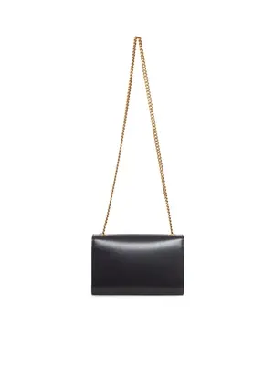 Saint Laurent Kate Logo Plaque Shoulder Bag - Black