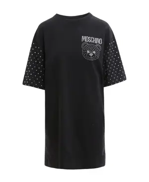 Moschino Teddy Bear Crystal Embellished T-shirt Dress - Black
