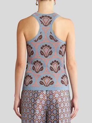 Etro Patterned Jacquard Knit Tank Top