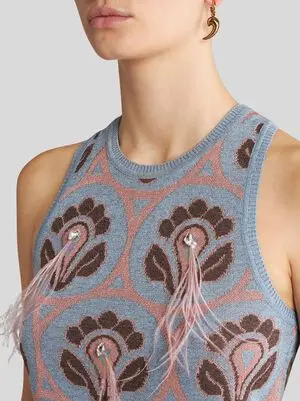 Etro Patterned Jacquard Knit Tank Top