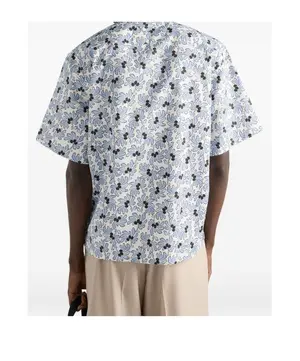 Prada Floral Printed Short Sleeved Shirt - White