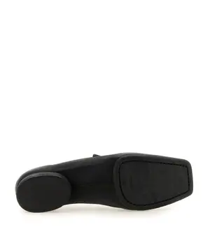 UMA WANG Square-toed Ballet Flats With Criss-cross Straps - Black