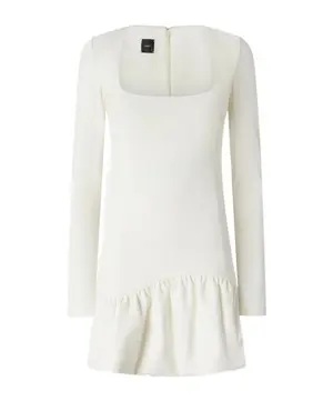 Pinko Square-neck Mini Dress With Ruffled Hem