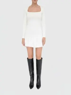 Pinko Square-neck Mini Dress With Ruffled Hem