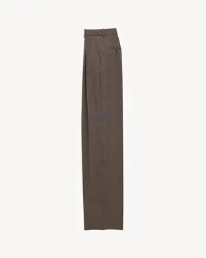 Saint Laurent Wide-leg Herringbone Wool Trousers