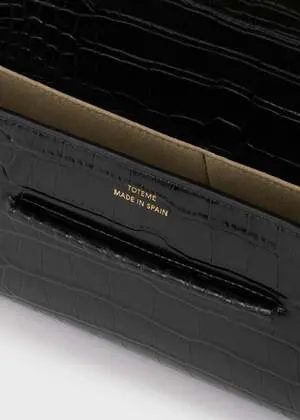 TOTEME Soft Embossed T-clutch Bag - Black