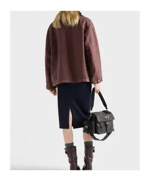 Prada Jersey Skirt With Drawstring Waist And Zipper Pockets
