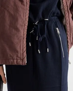 Prada Jersey Skirt With Drawstring Waist And Zipper Pockets