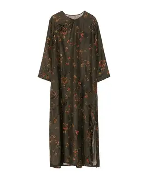 UMA WANG Printed Round Neck Maxi Dress