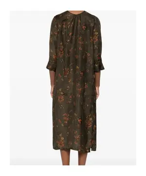 UMA WANG Printed Round Neck Maxi Dress