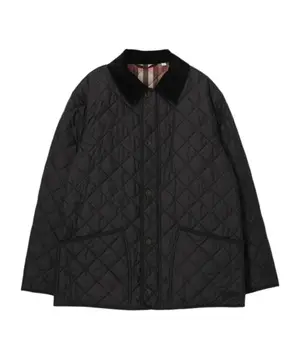 Burberry Quilted Long-sleeve Jacket With Classic Collar