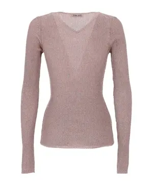 Miu Miu Lurex-detailed V-neck Jumper - No