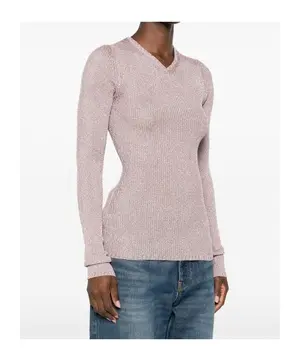 Miu Miu Lurex-detailed V-neck Jumper - No