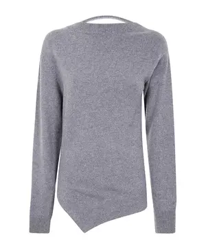 RÓHE Deconstructed Two-way Sweater With Open Back - Medium Grey