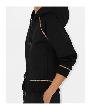 Burberry Zip-up Drawstring Hoodie With Equestrian Knight Design