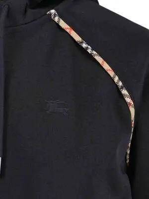 Burberry Zip-up Drawstring Hoodie With Equestrian Knight Design - Black