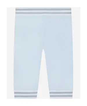 Dolce & Gabbana Logo Embroidered Cotton Track Pants - Blue