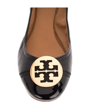 Tory Burch Minnie Ballet Flats With Gold Logo Detail