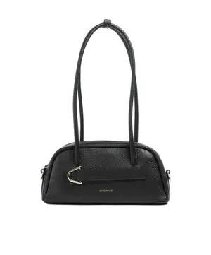 COCCINELLE Logo-lettering Zipped Shoulder Bag - Black