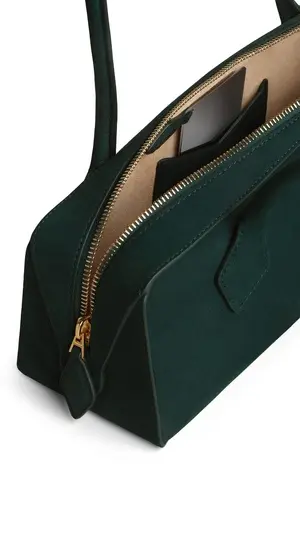 Alaïa Le Teckel Medium Bag In Nubuck - Green