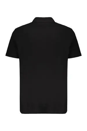 Versace Logo-embroidered Short-sleeved Polo Shirt - Black