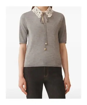 Fabiana Filippi Short-sleeved T-shirt With Lace Collar