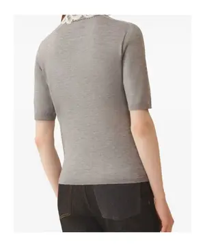 Fabiana Filippi Short-sleeved T-shirt With Lace Collar