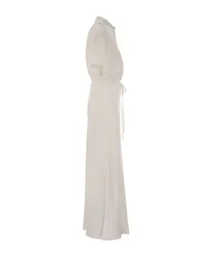 Brunello Cucinelli Maxi Dress With Drawstring Waist - White