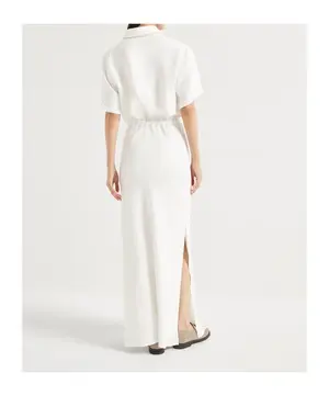 Brunello Cucinelli Maxi Dress With Drawstring Waist - White