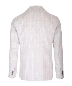 Tagliatore Double-breasted Striped Blazer - White