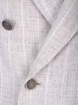 Tagliatore Double-breasted Striped Blazer - White