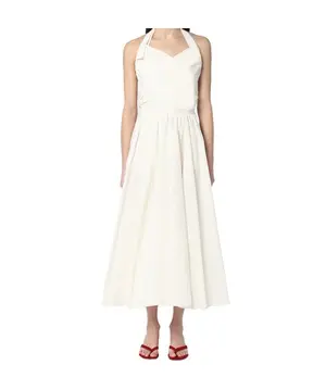 PATOU Halterneck Bow-detailed Sleeveless Dress