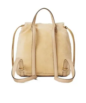 Fendi Shearling Backpack With Ff Buckle