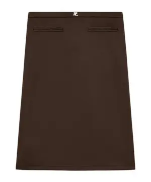 COURREGES Courreges Interlock Tracksuit Midi Skirt With Logo Detail Chocolate