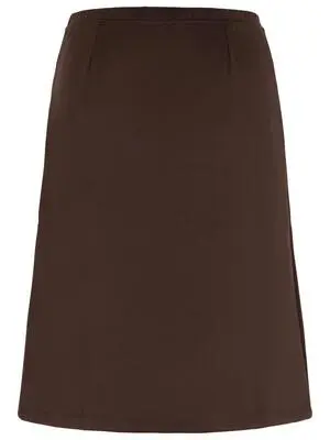 COURREGES Interlock Tracksuit Midi Skirt With Logo Detail - Chocolate