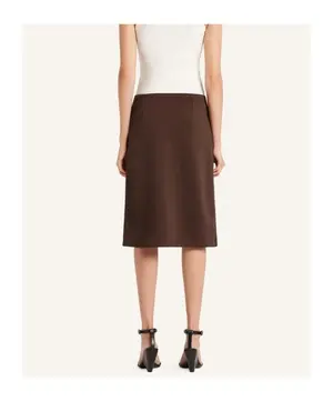 COURREGES Interlock Tracksuit Midi Skirt With Logo Detail - Chocolate