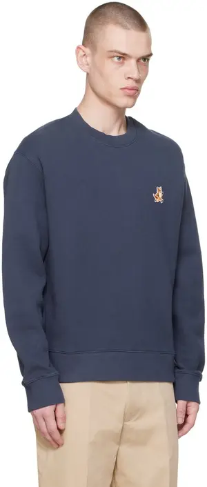 Maison Kitsuné Speedy Fox Patch Crewneck Sweatshirt - Black
