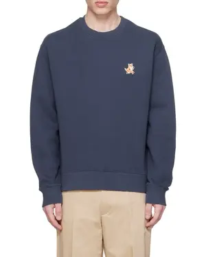 Maison Kitsuné Speedy Fox Patch Crewneck Sweatshirt - Black