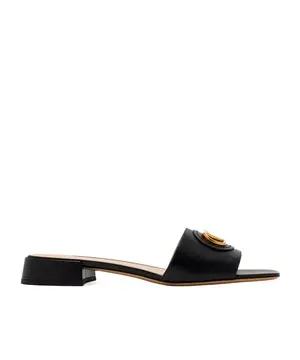 Valentino Garavani Vlogo Signature Slip-on Sandals - Black