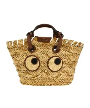 ANYA HINDMARCH Small Woven Basket Bag With Eye Applique