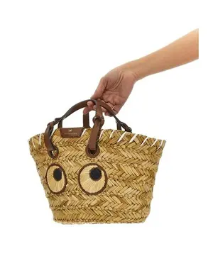 ANYA HINDMARCH Small Woven Basket Bag With Eye Applique