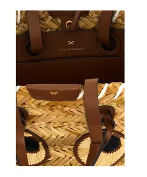 ANYA HINDMARCH Small Woven Basket Bag With Eye Applique