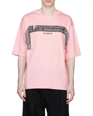 LANVIN Crazy Curb Lace Logo T-shirt - White