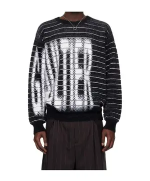 JEAN PAUL GAULTIER Striped Jacquard Crewneck Sweater