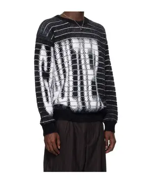 JEAN PAUL GAULTIER Striped Jacquard Crewneck Sweater