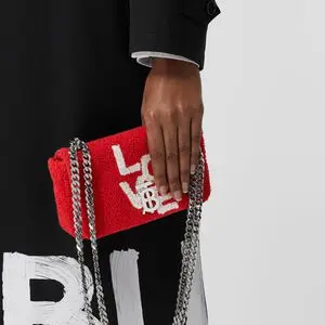 Burberry Mini Lola Love-motif Towelling Bag