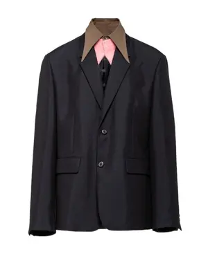 Prada Single-breasted Jacket With Detachable Collar