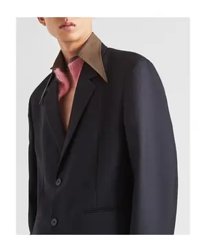 Prada Single-breasted Jacket With Detachable Collar