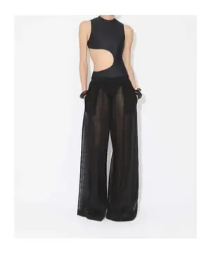 Alaïa Sleeveless Ribbed Cutout Swimsuit
