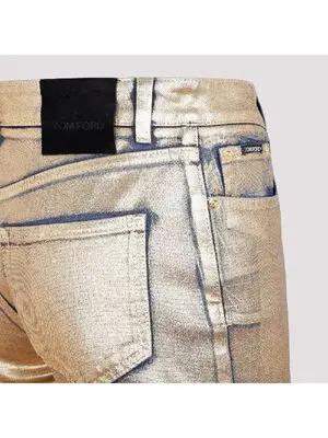 TOM FORD Metallic Mid-rise Skinny Jeans